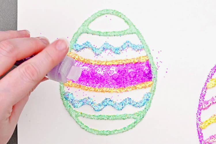 Easter Egg Glitter Art | Colourful Easter Egg Craft