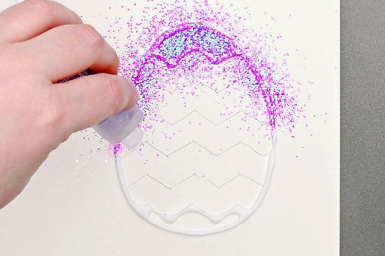 Easter Egg Glitter Art | Colourful Easter Egg Craft