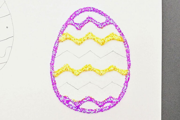 Easter Egg Glitter Art | Colourful Easter Egg Craft