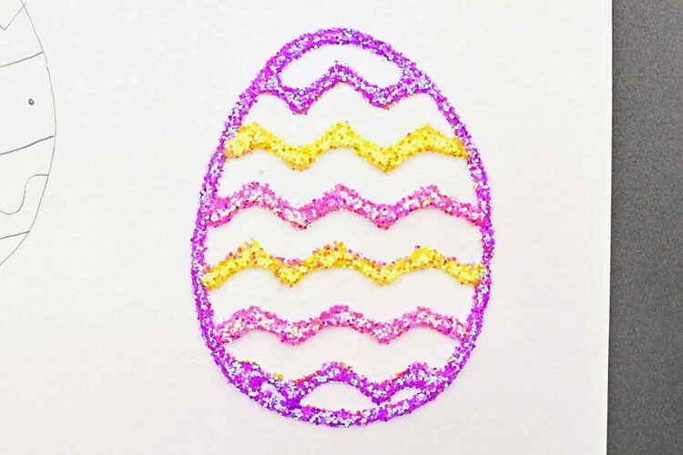 Easter Egg Glitter Art | Colourful Easter Egg Craft
