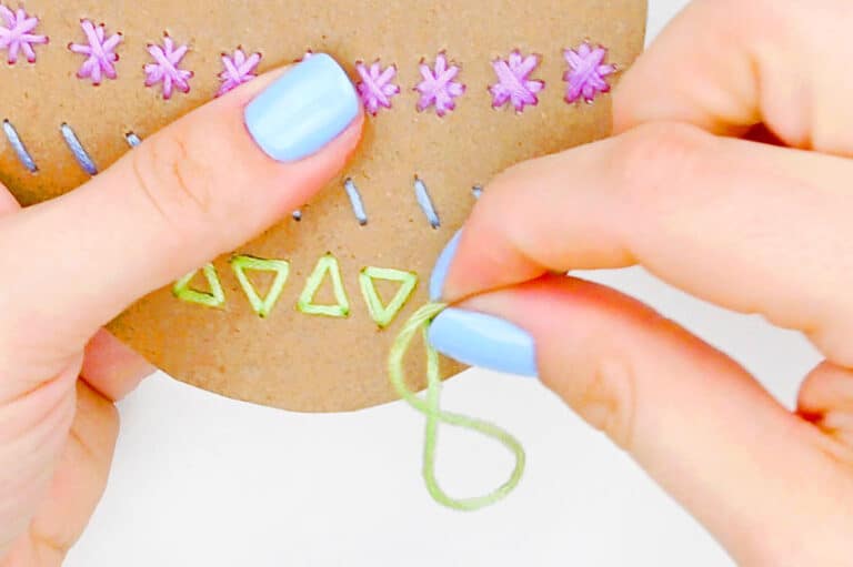 Embroidered Cardboard Easter Eggs | Fun Kids Embroidery Craft