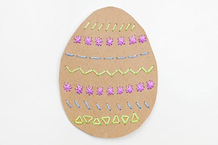 Embroidered Cardboard Easter Eggs | Fun Kids Embroidery Craft