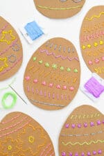 Embroidered Cardboard Easter Eggs | Fun Kids Embroidery Craft