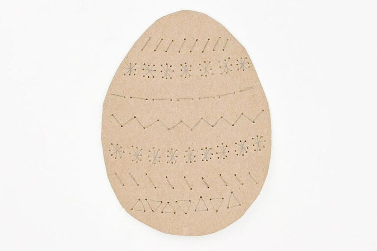 Embroidered Cardboard Easter Eggs | Fun Kids Embroidery Craft