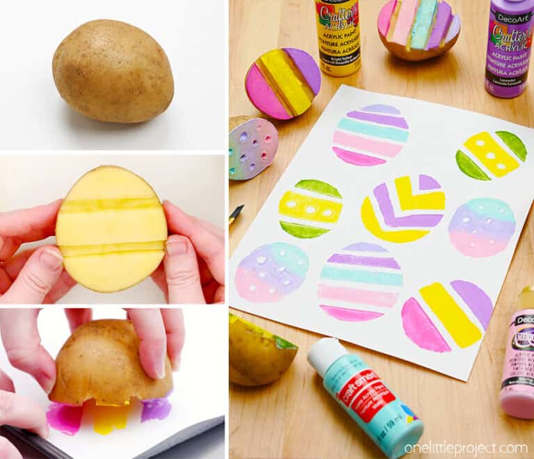 Potato Stamp Easter Eggs | Easter Potato Printing