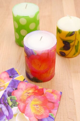How to Decorate Candles with Napkins | DIY Patterned Candles