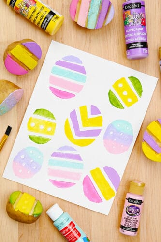 Potato Stamp Easter Eggs | Easter Potato Printing