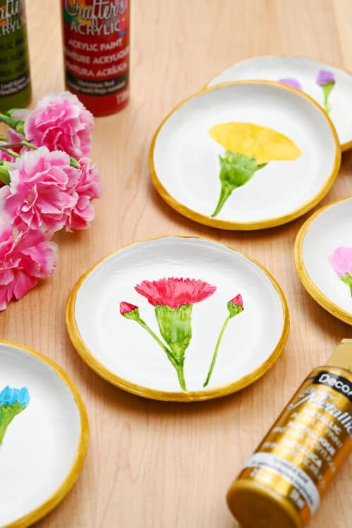 Flower Imprint Clay Dish | Botanical Clay Trinket Dish