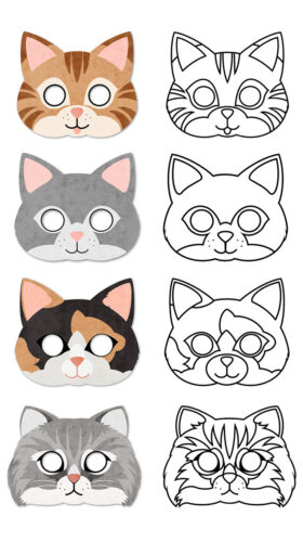 Cat Mask Printable Templates - Fun Paper Masks for Kids