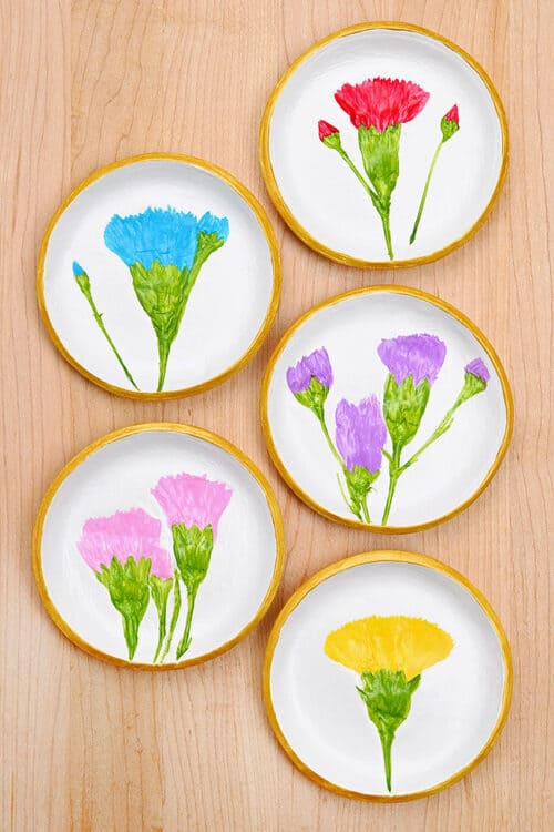 Flower Imprint Clay Dish | Botanical Clay Trinket Dish