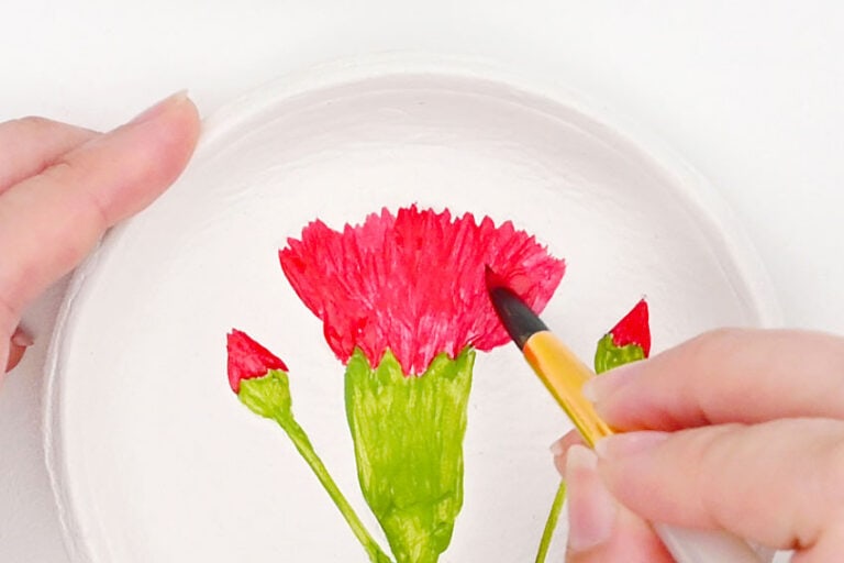 Flower Imprint Clay Dish | Botanical Clay Trinket Dish