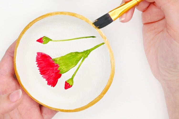 Flower Imprint Clay Dish | Botanical Clay Trinket Dish