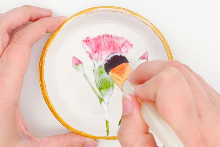 Flower Imprint Clay Dish | Botanical Clay Trinket Dish