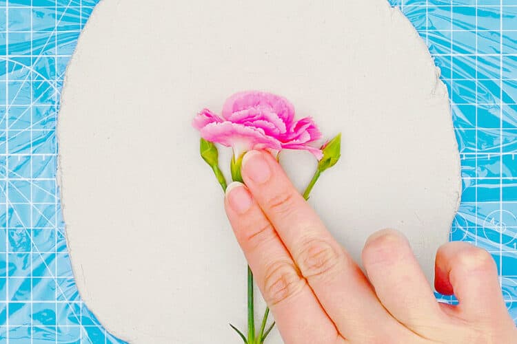 Flower Imprint Clay Dish | Botanical Clay Trinket Dish