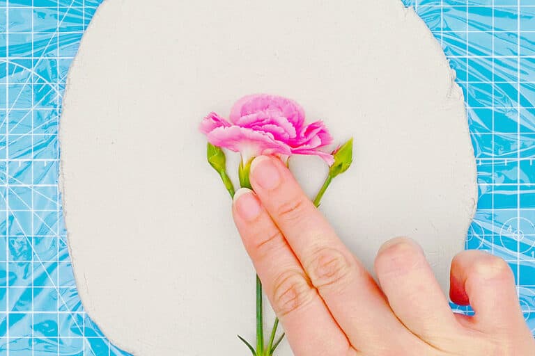 Flower Imprint Clay Dish | Botanical Clay Trinket Dish