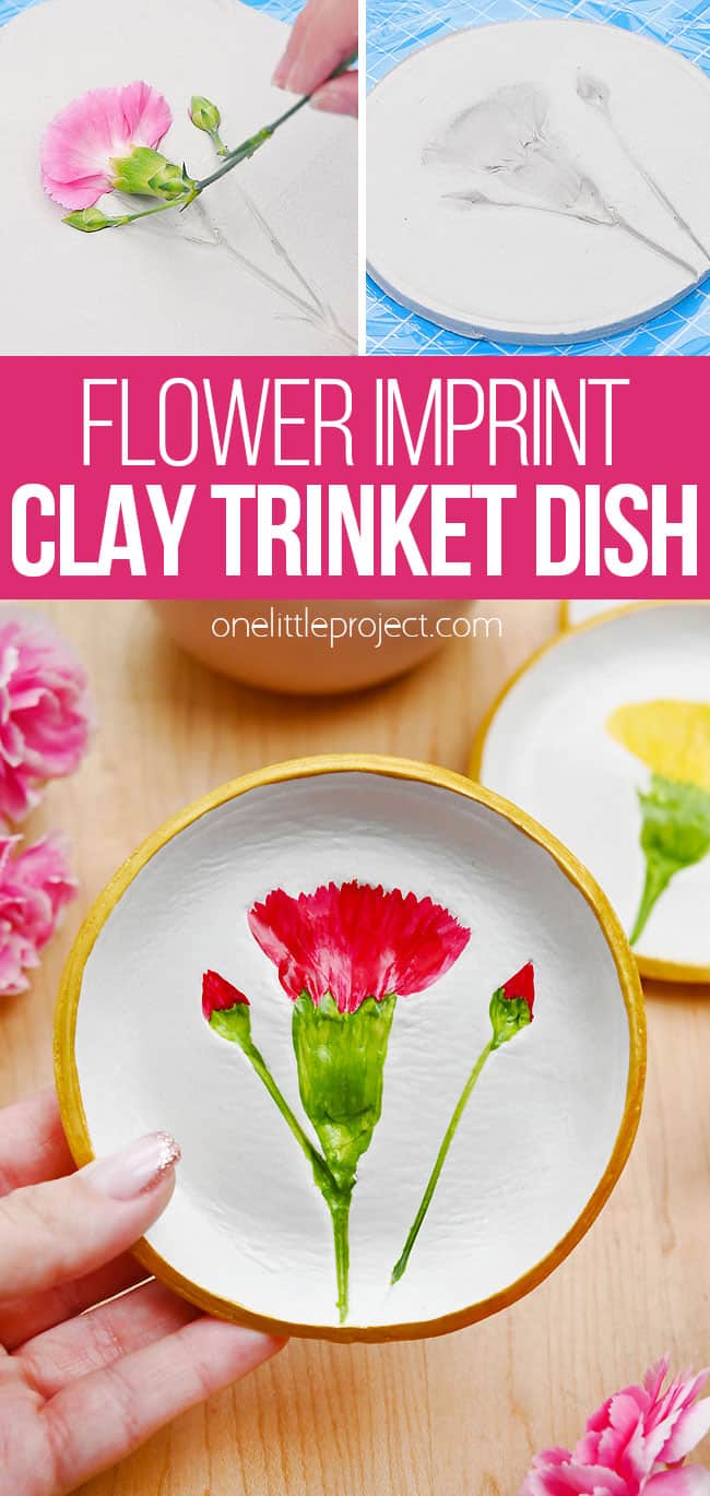 Flower Imprint Clay Dish | Botanical Clay Trinket Dish
