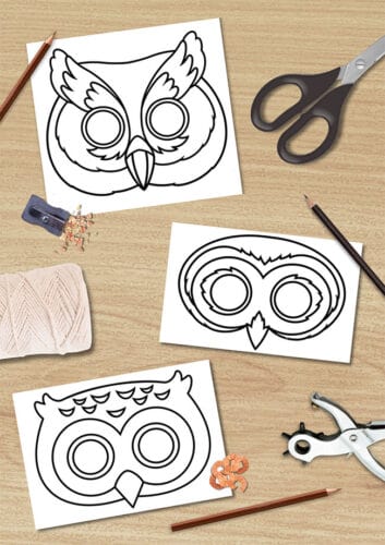 Free Printable Owl Mask | Paper Owl Mask Craft