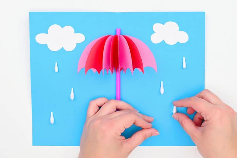 3D Umbrella Craft - Easy Paper Umbrella Art for Kids