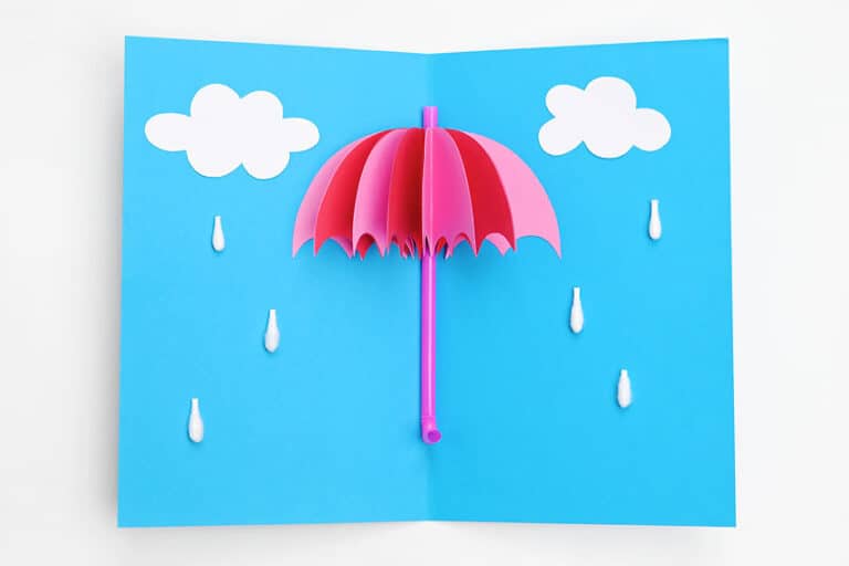 3D Umbrella Craft - Easy Paper Umbrella Art for Kids