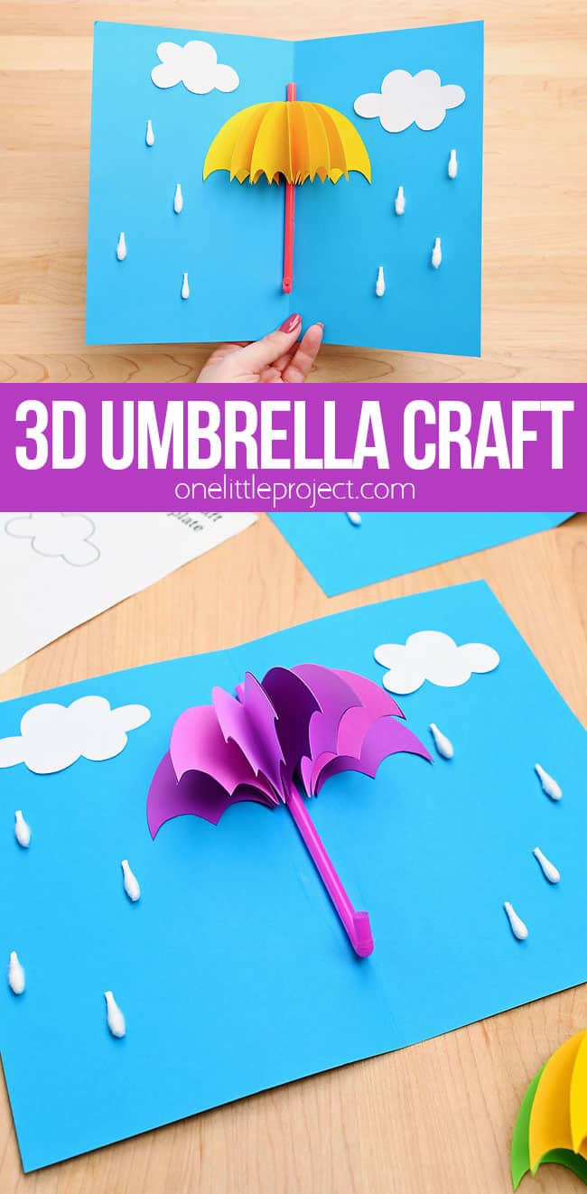 3D Umbrella Craft - Easy Paper Umbrella Art for Kids