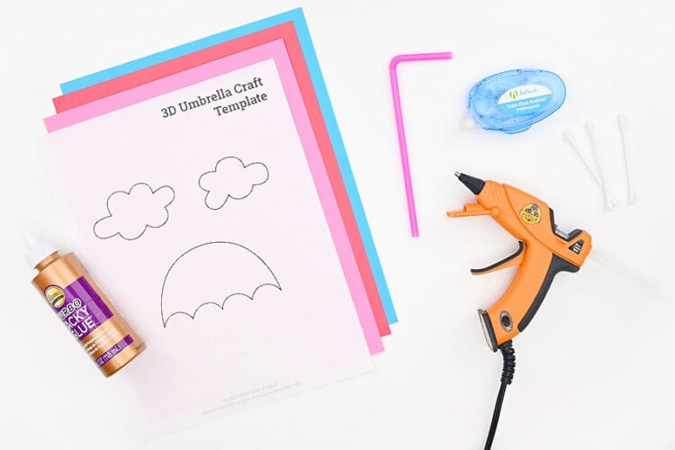 3D Umbrella Craft - Easy Paper Umbrella Art for Kids