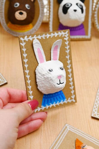 Egg Carton Animal Portraits - Easy Recycled Craft for Kids
