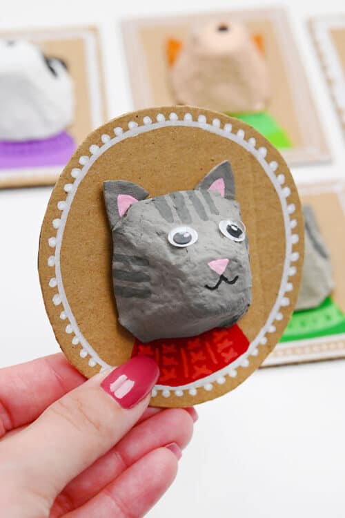 Egg Carton Animal Portraits - Easy Recycled Craft for Kids