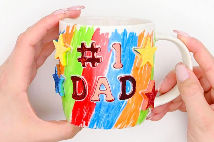 Father's Day Mug Craft - Easy DIY Painted Mugs for Dad