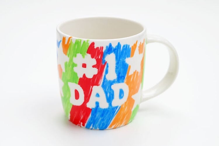 Father's Day Mug Craft - Easy DIY Painted Mugs for Dad