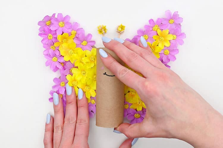 Floral Paper Roll Butterfly - Easy Spring Craft for Kids