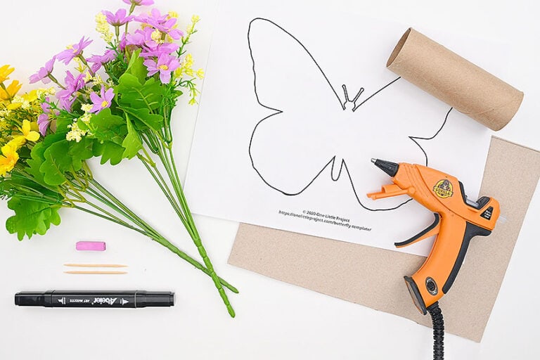 Floral Paper Roll Butterfly - Easy Spring Craft for Kids