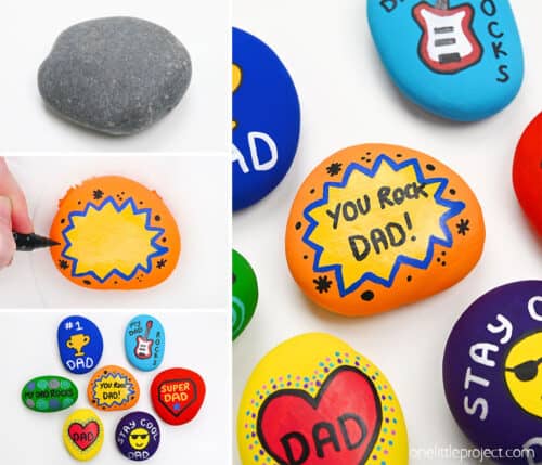 My Dad Rocks Craft - Painted Rock Paperweight for Father's Day