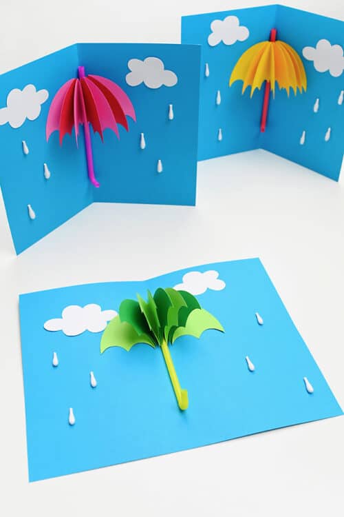 3D Umbrella Craft - Easy Paper Umbrella Art for Kids
