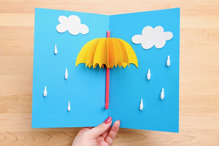 3D Umbrella Craft - Easy Paper Umbrella Art for Kids
