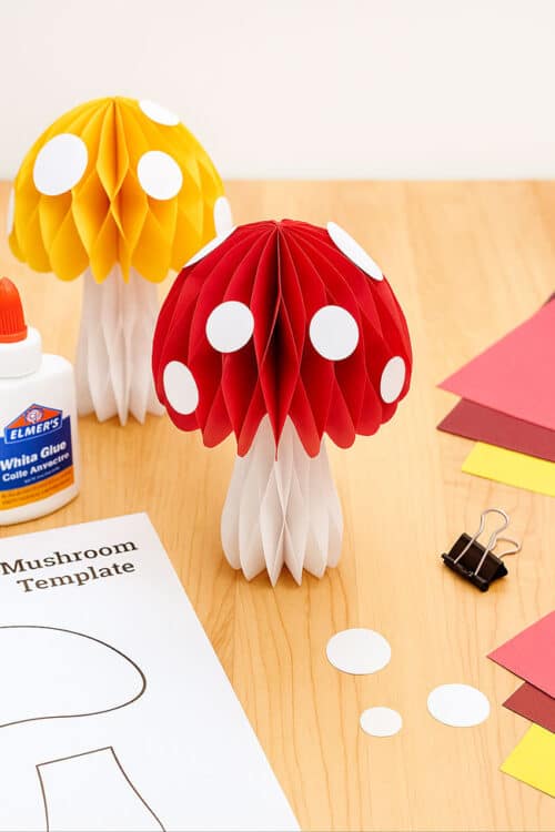 Paper Honeycomb Mushroom – Easy DIY Mushroom Decor Craft