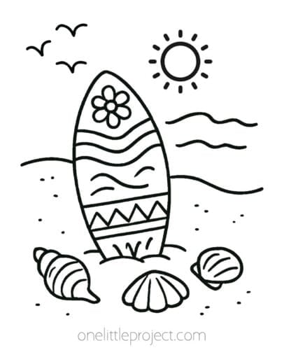 Beach Coloring Pages (Free Printables!) for Kids & Adults