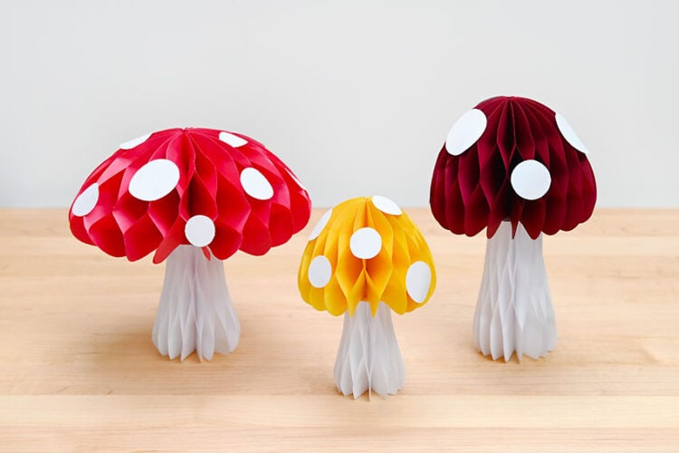 Paper Honeycomb Mushroom – Easy DIY Mushroom Decor Craft