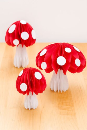 Paper Honeycomb Mushroom – Easy DIY Mushroom Decor Craft