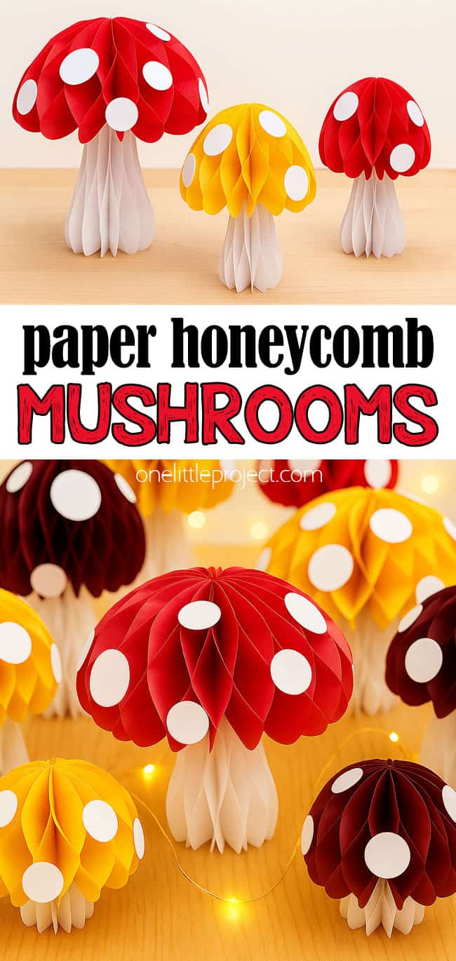 Paper Honeycomb Mushroom – Easy DIY Mushroom Decor Craft
