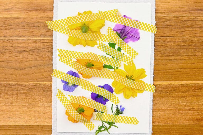 Flower Pounding Craft - Hammered Flower Prints on Paper