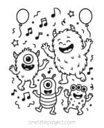 Free Monster Coloring Pages - Cute Monster Coloring Sheets