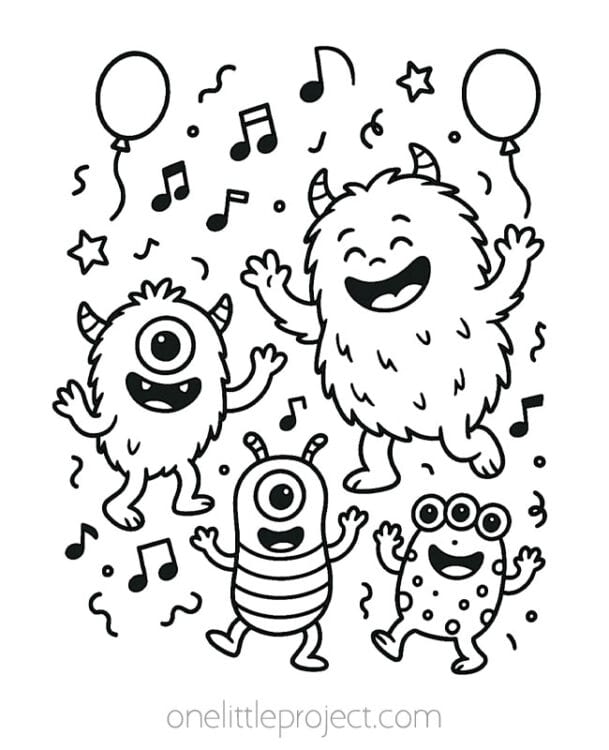 Free Monster Coloring Pages - Cute Monster Coloring Sheets