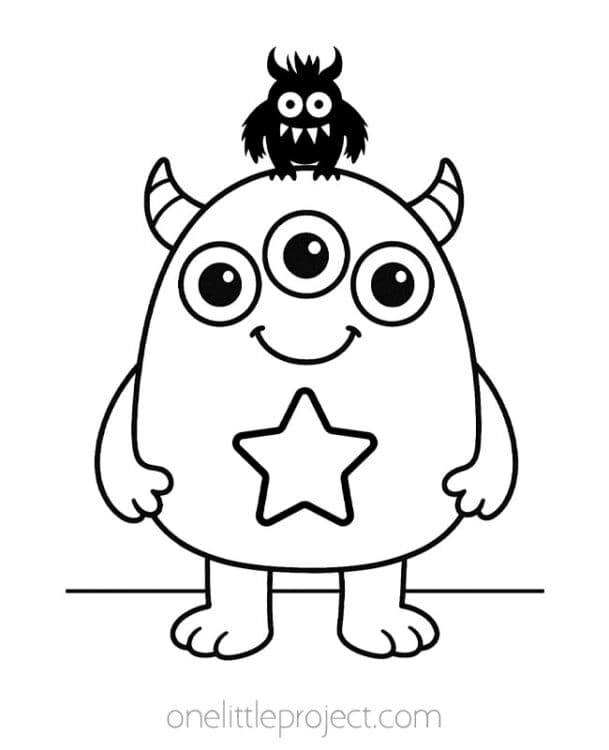 Free Monster Coloring Pages - Cute Monster Coloring Sheets