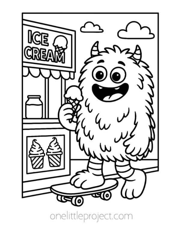 Free Monster Coloring Pages - Cute Monster Coloring Sheets
