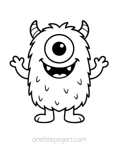 Free Monster Coloring Pages - Cute Monster Coloring Sheets