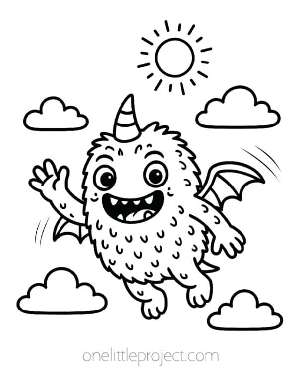 Free Monster Coloring Pages - Cute Monster Coloring Sheets