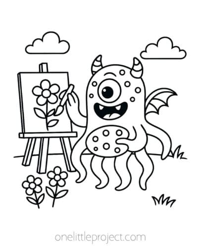 Free Monster Coloring Pages - Cute Monster Coloring Sheets