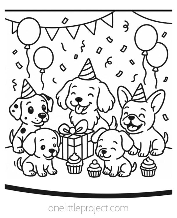 Free Puppy Coloring Pages - Cute Dog Printables for Kids & Adults