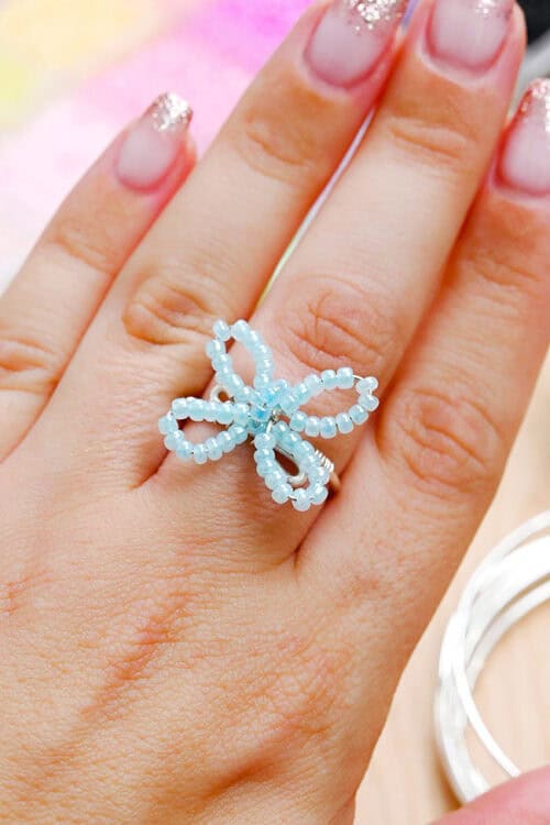 Beaded Butterfly Ring - How to Make a Wire & Bead Butterfly Ring