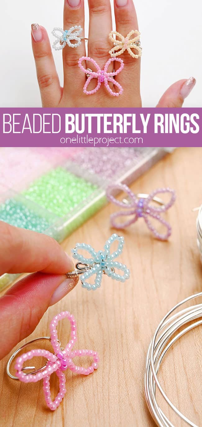 Beaded Butterfly Ring - How to Make a Wire & Bead Butterfly Ring